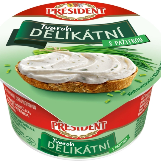 Delikátní tvaroh s pažitkou - Président